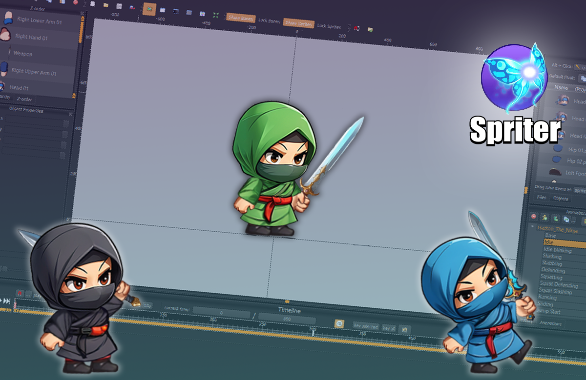 Super Tiny Ninja 2D Animated Character (Mini) | GameDev Market