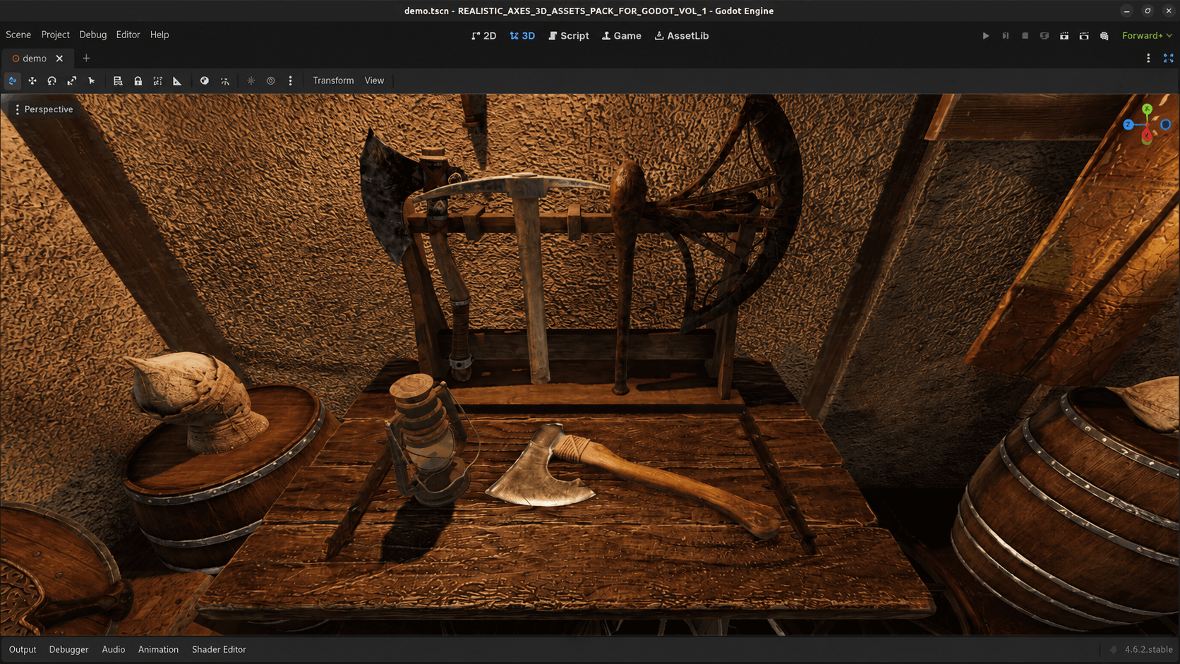(25) Realistic Axes 3D Assets Pack For Godot Vol 1 | GameDev Market