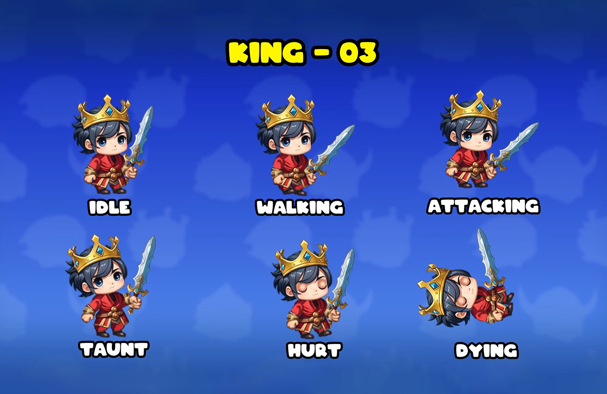 Tiny King 2D Animated Character (Mini) | GameDev Market
