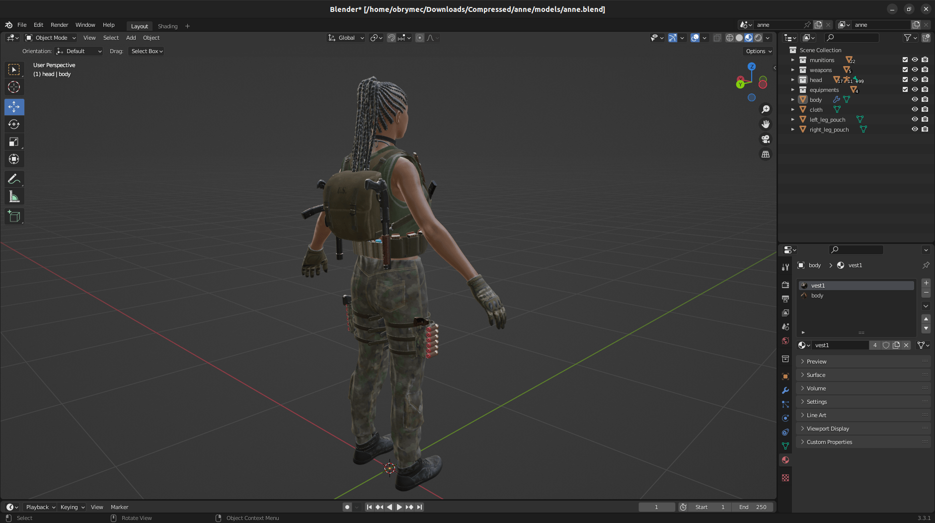 Realistic Military African Female Soldier | GameDev Market