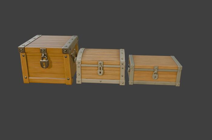 Three wooden chests | GameDev Market