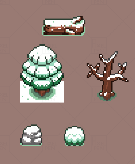 Winter Forest – 16×16 Pixel Art Tileset (Snowy Environment Pack ...