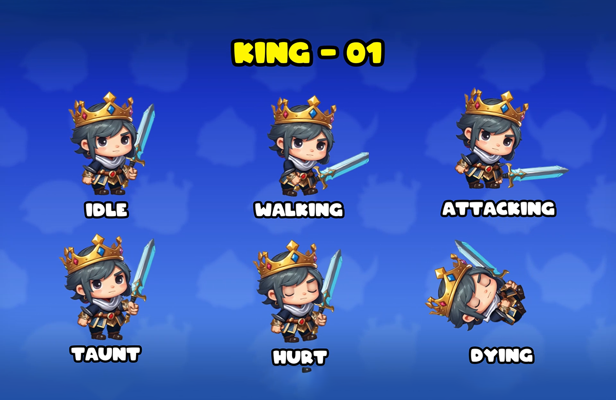 Tiny King 2D Animated Character (Mini) | GameDev Market